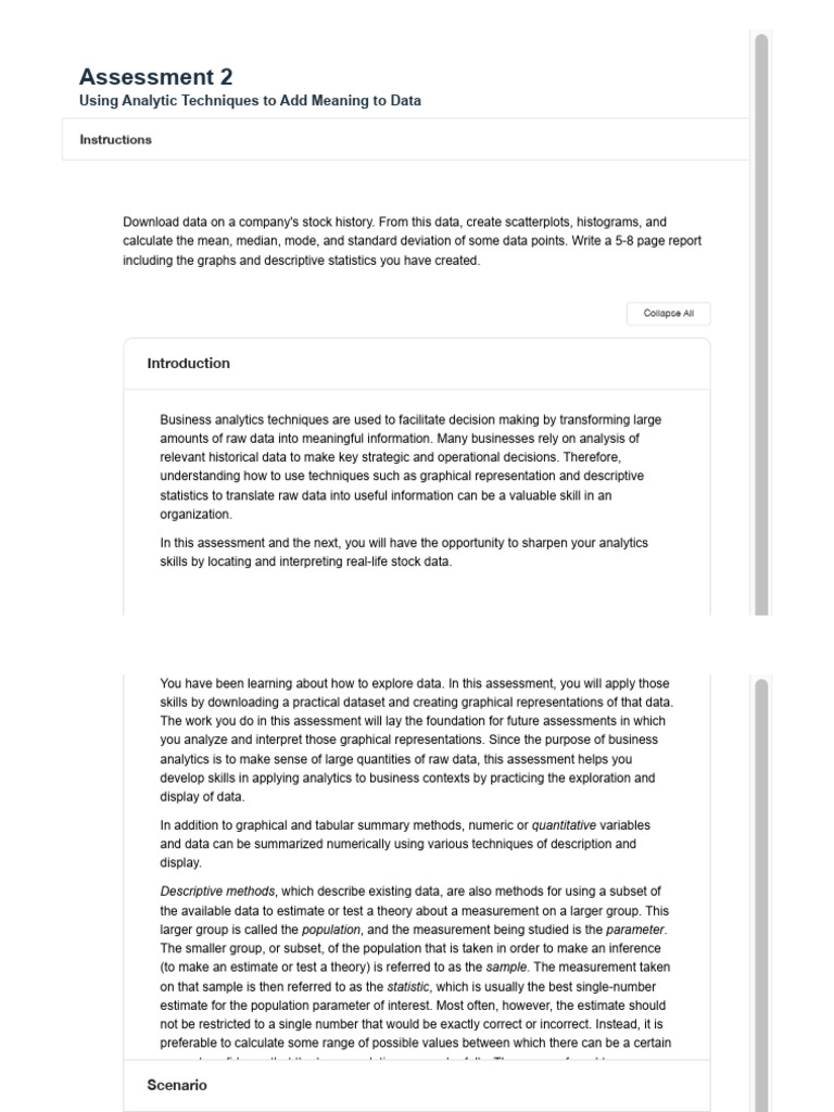 Business Analytics Assessment 2 Instructions | PDF | Analytics | Data Business Analytics Assessment 2 Instructions | PDF | Analytics | Data