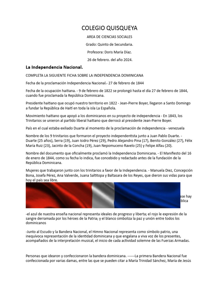 La Independencia Dominicanaa | PDF | Política