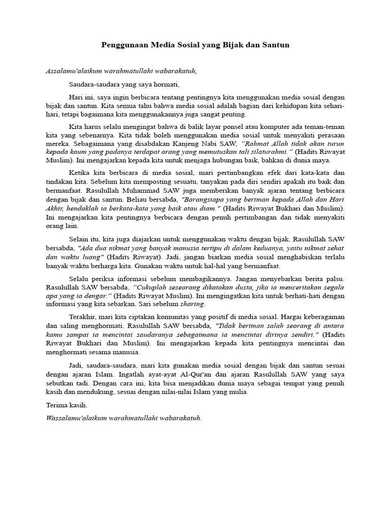 Pidato MAPSI - Medsos | PDF