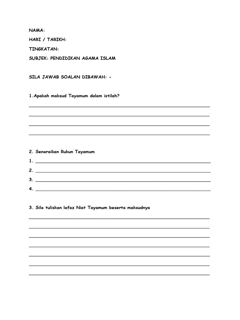 Panduan Lengkap Tayamum dalam Islam | PDF