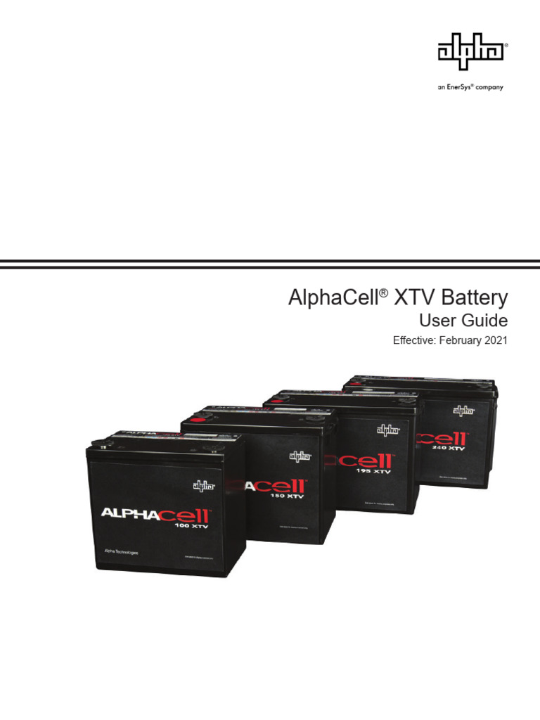 Alphacell XTV Battery: User Guide | PDF | Rechargeable Battery | Power ...