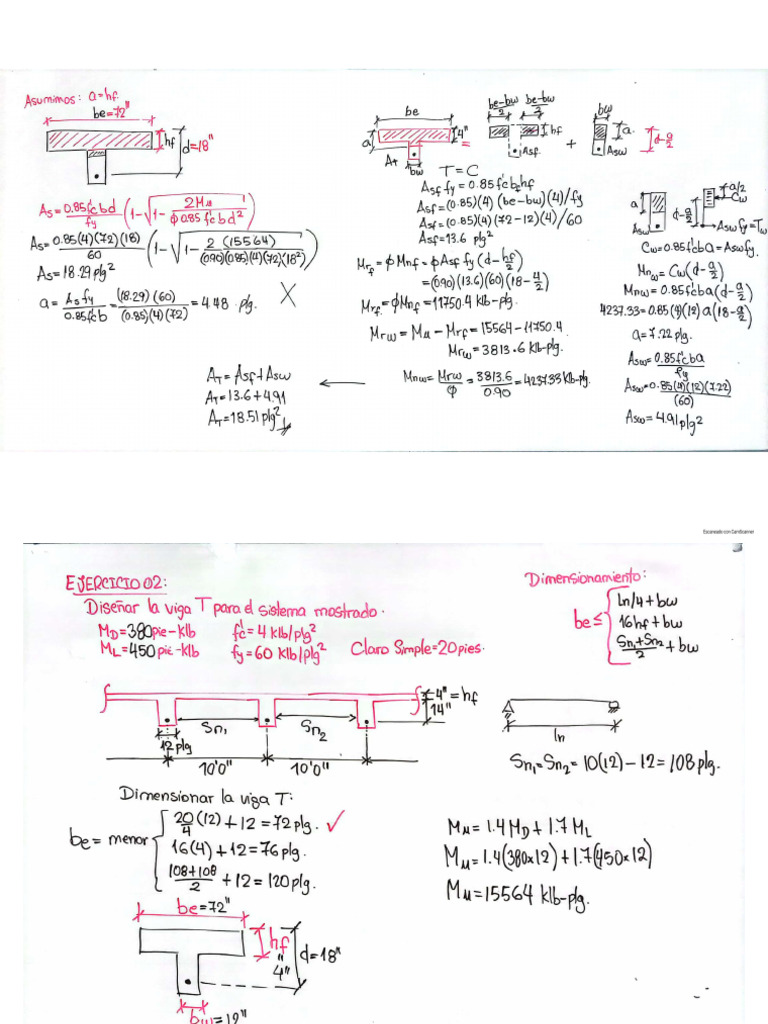 Análisis de Vigas T | PDF