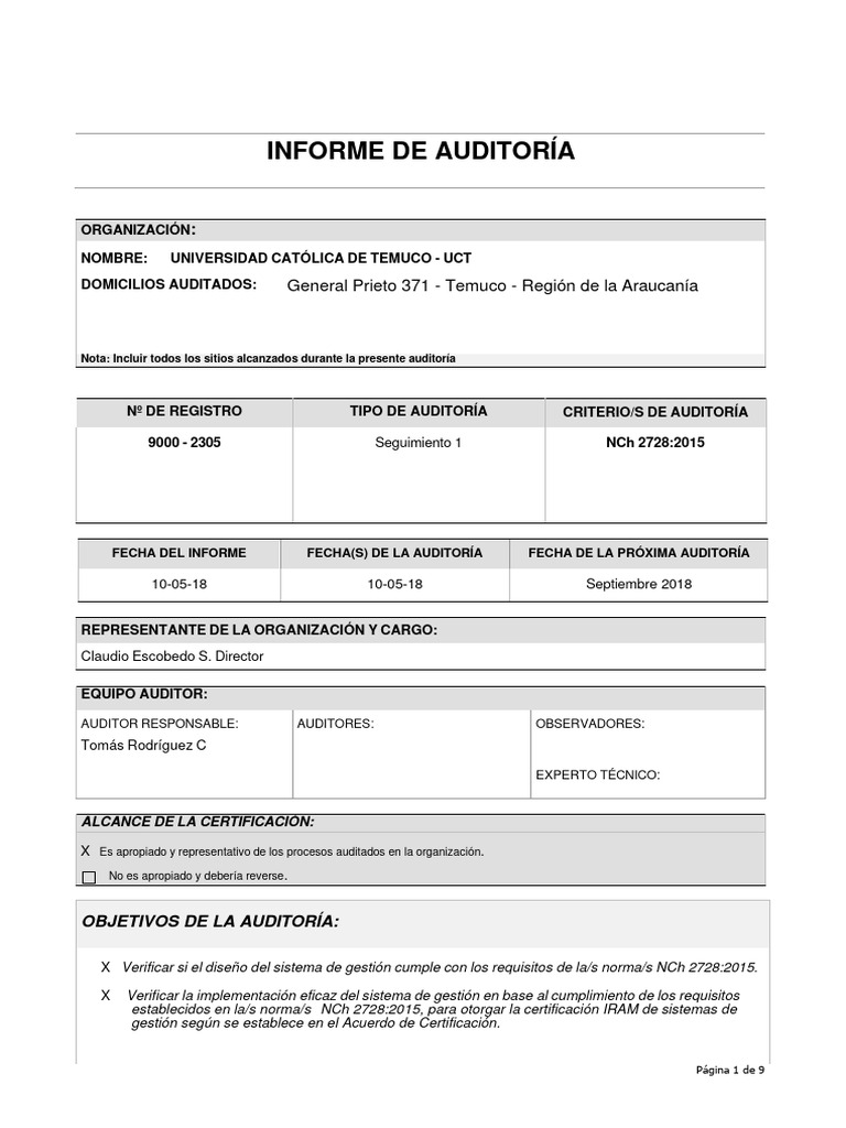informe auditoria google 1 | PDF | Auditoría | Contralor