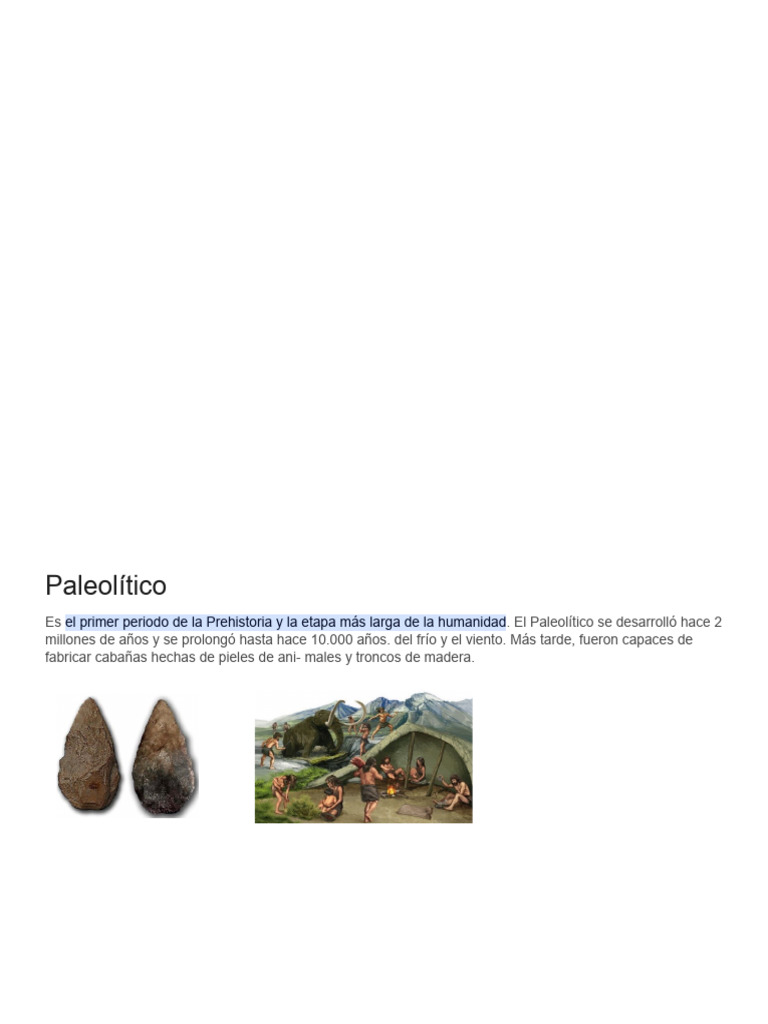 Paleolítico | PDF | Ciencias sociales | Ciencia y matemáticas