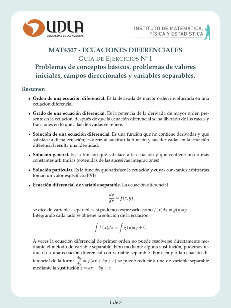 3_MAT_4507_C1_guia_1 | PDF | Ecuaciones | Variable (Matemáticas)