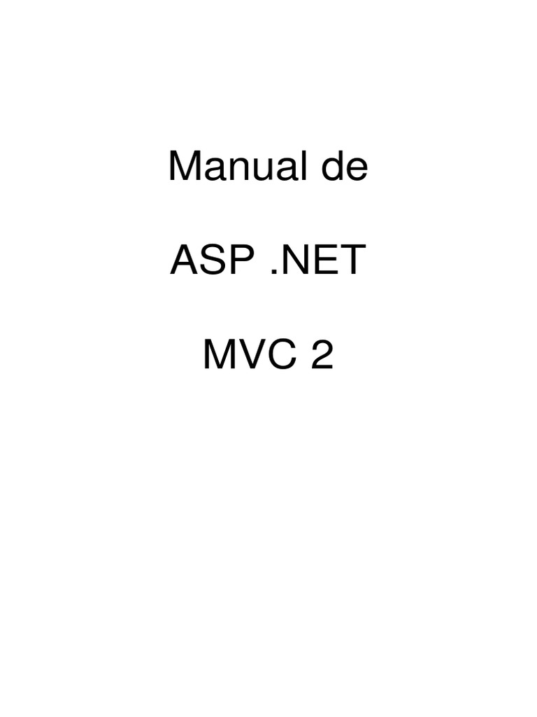 07 Contenido Del Manual de ASP NET MVC 2 | PDF | Modelo – Vista – Controlador | Desarrollo web