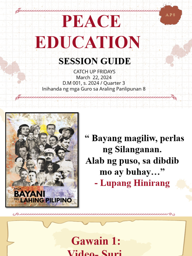 Peace Educ Grade 8 PPT March 22 2024 | PDF