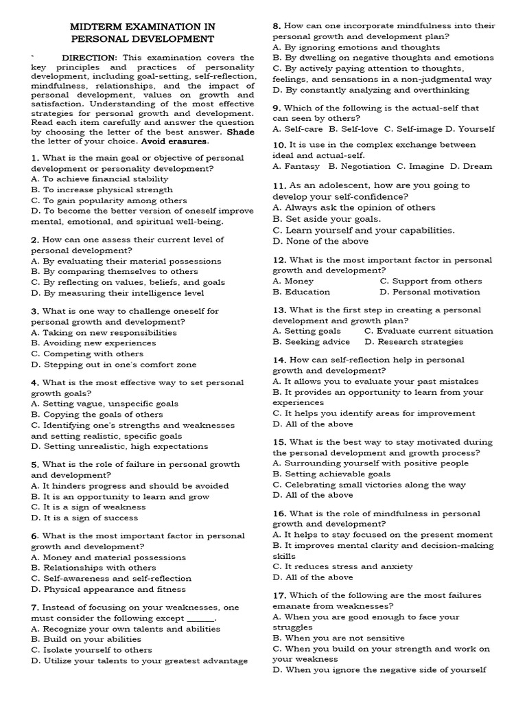 Perdev Midterm Exam 2024 | PDF | Goal | Thought Perdev Midterm Exam 2024 | PDF | Goal | Thought