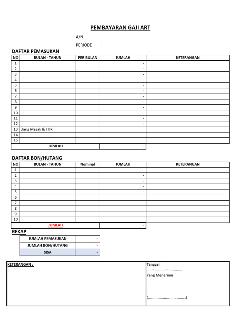 Form Gaji Art | PDF