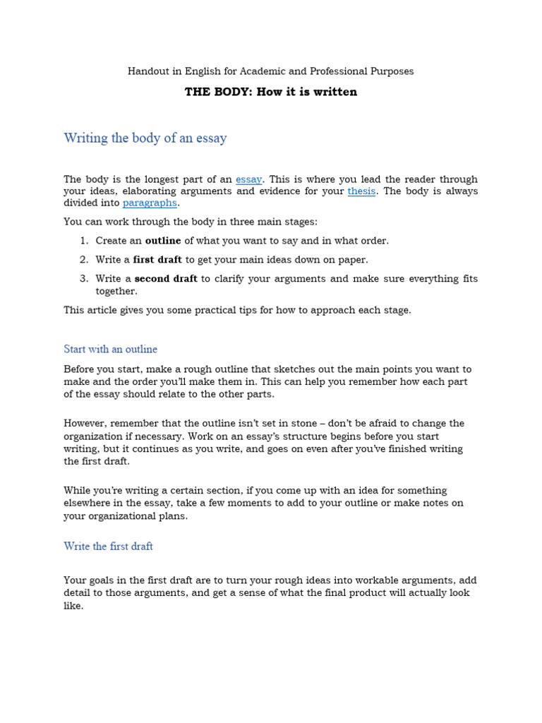 Handout in English For Academic and Professional Purposes6 | PDF ...