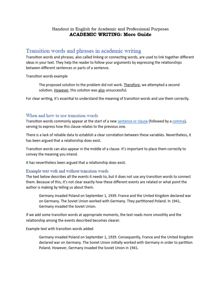 Handout in English For Academic and Professional Purposes2 | PDF ...