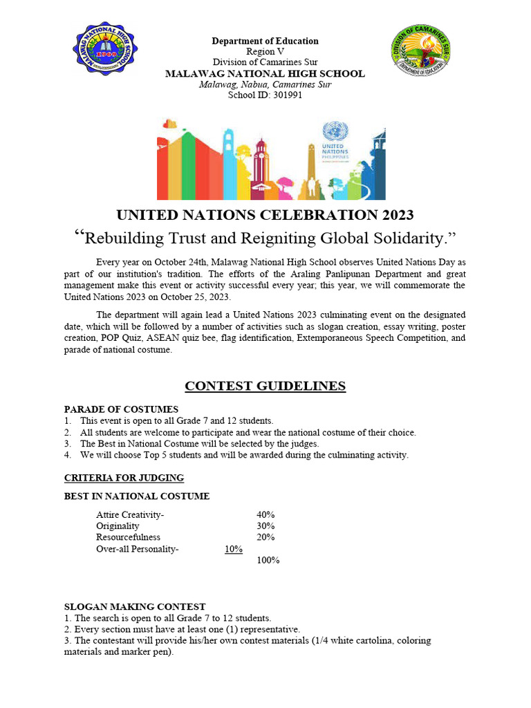 Un-2023-Criteria-And-Guidelines Final | PDF | Question