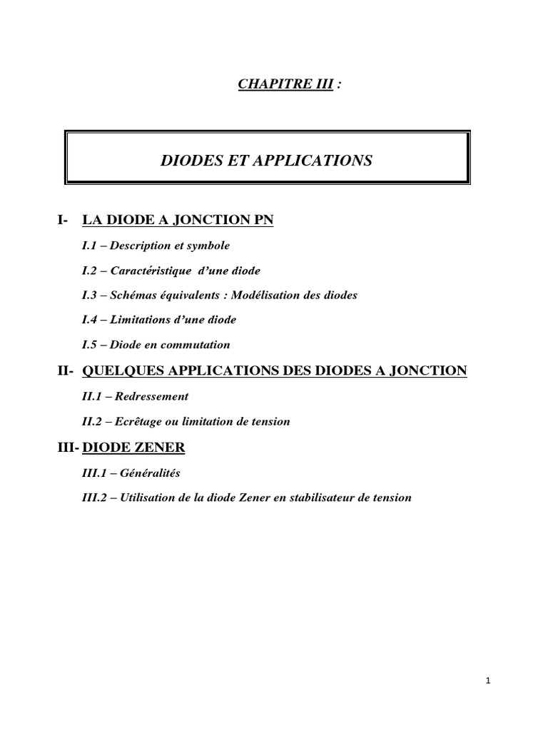 Chap3 Diodes | PDF | Redresseur | Diode