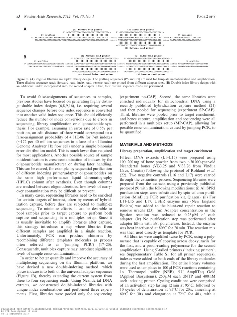Double Indexing Multiplex Sequencing 2 Pdf Dna Sequencing Polymerase Chain Reaction 