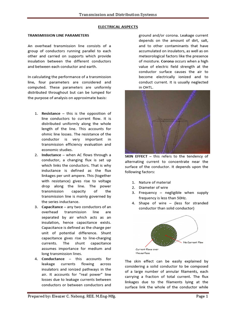Transmission line Parameters | PDF | Electric Power Transmission | Inductance