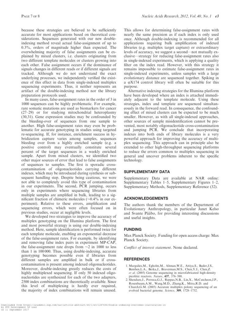 Double_indexing_multiplex_sequencing 7 | PDF | Dna Sequencing | Polymerase Chain Reaction