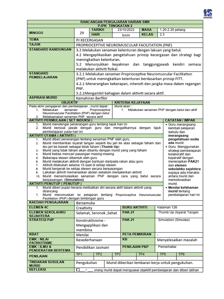 Minggu 29 RPH PJPK T2 | PDF