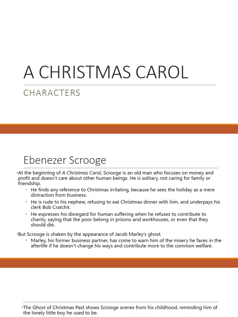 A Christmas Carol Characters | PDF | Ebenezer Scrooge | A Christmas Carol