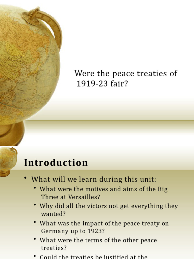 Fairness of 1919-23 Peace Treaties | PDF | Treaty Of Versailles | World ...
