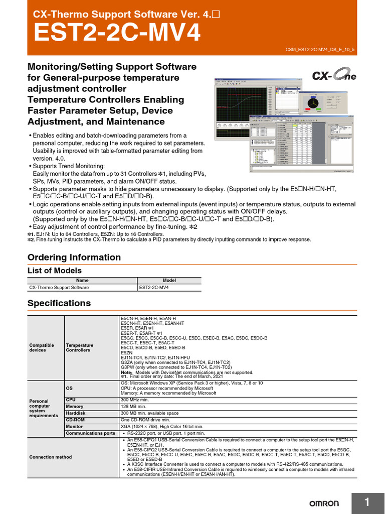 h131 Est2-2c-Mv4 Cx-Thermo Support Software Ver. 4. Datasheet en | PDF ...