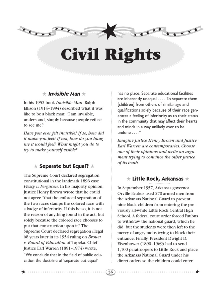 American History Writing Prompts - Civil Rights | PDF | The United ...
