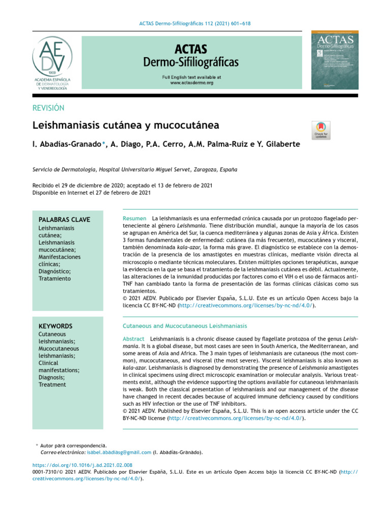Leishmaniasis Cutanea y Mucosa | PDF | Leishmania | Enfermedades y ...
