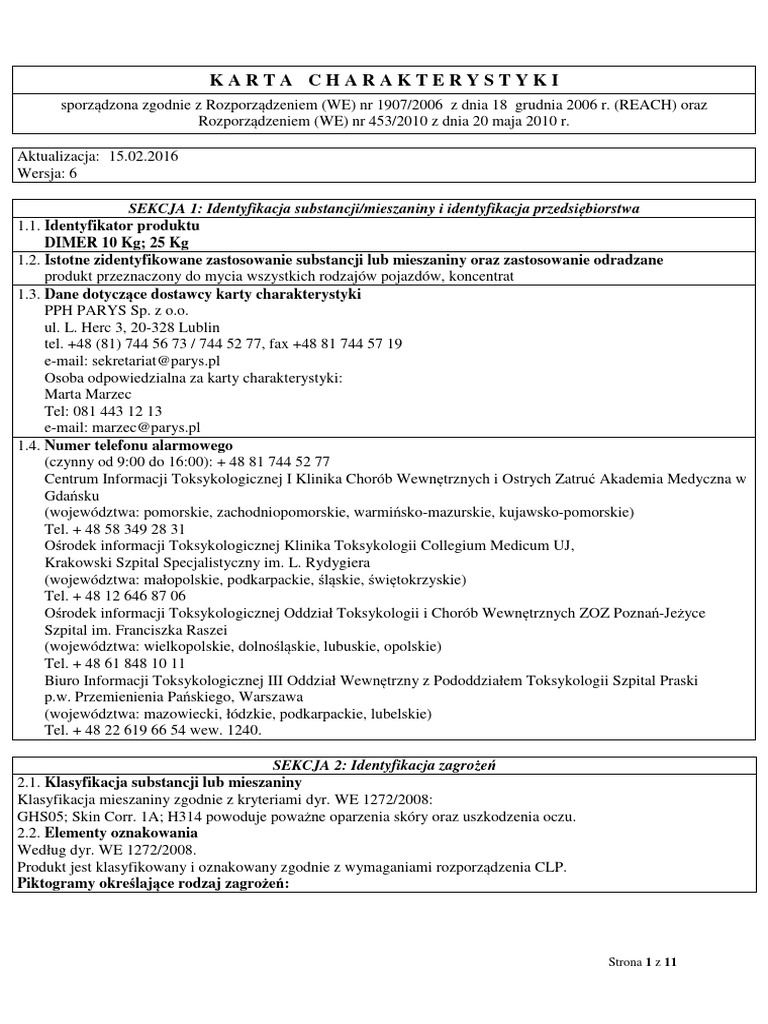 Dimer Karta Charakterystyki | PDF