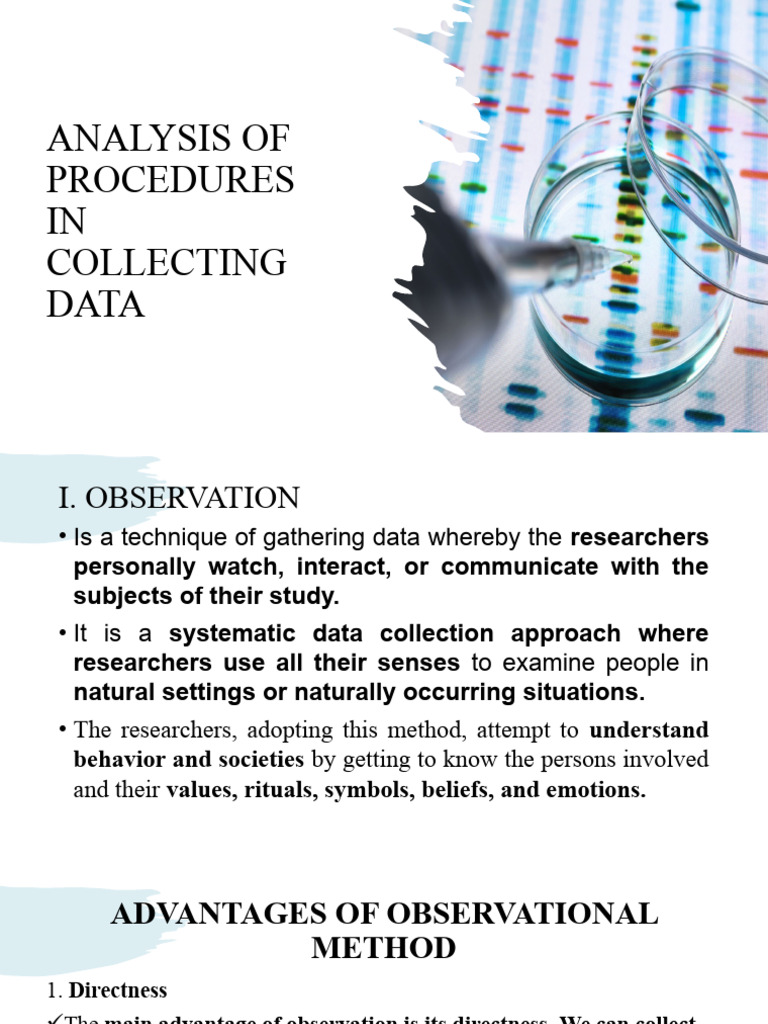 Analysis of Procedures in Collecting Data | PDF | Experiment | Observation