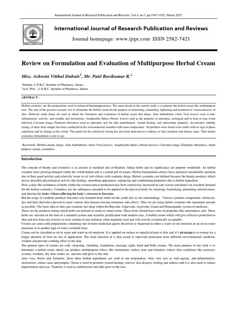 Formulation | PDF | Epidermis | Skin