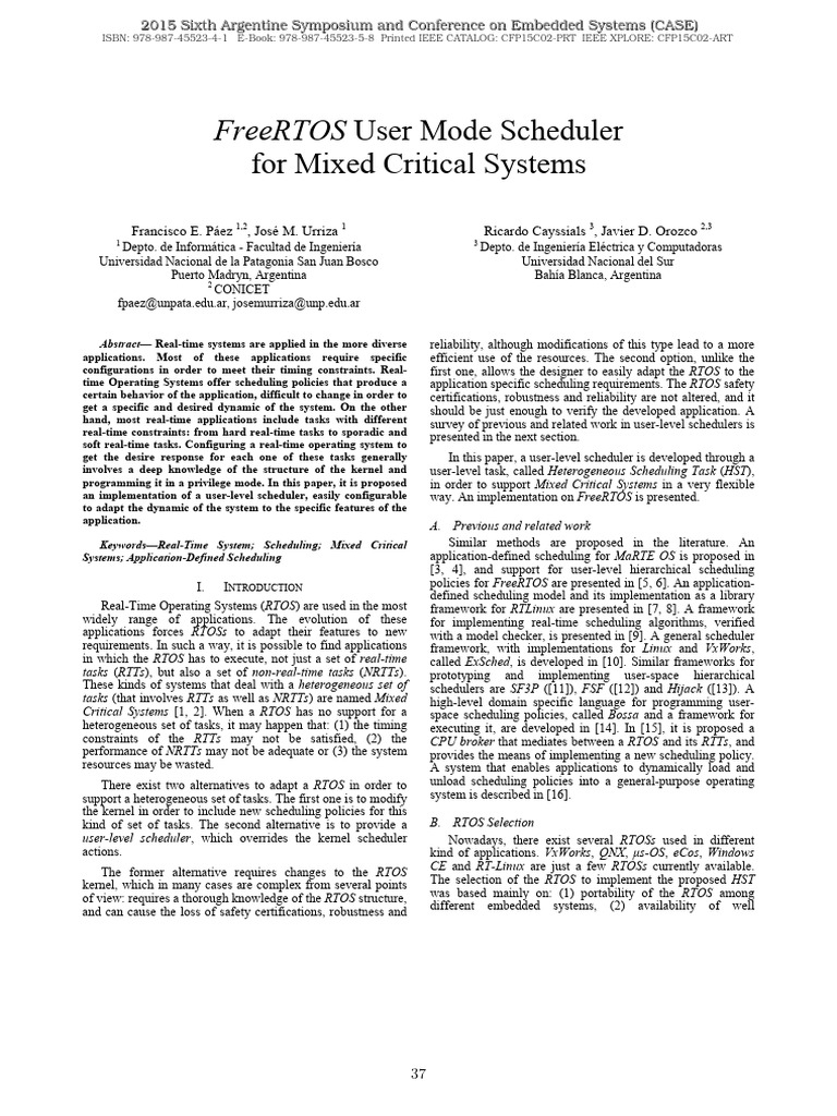 Paez 2015 | PDF | Scheduling (Computing) | Kernel (Operating System)