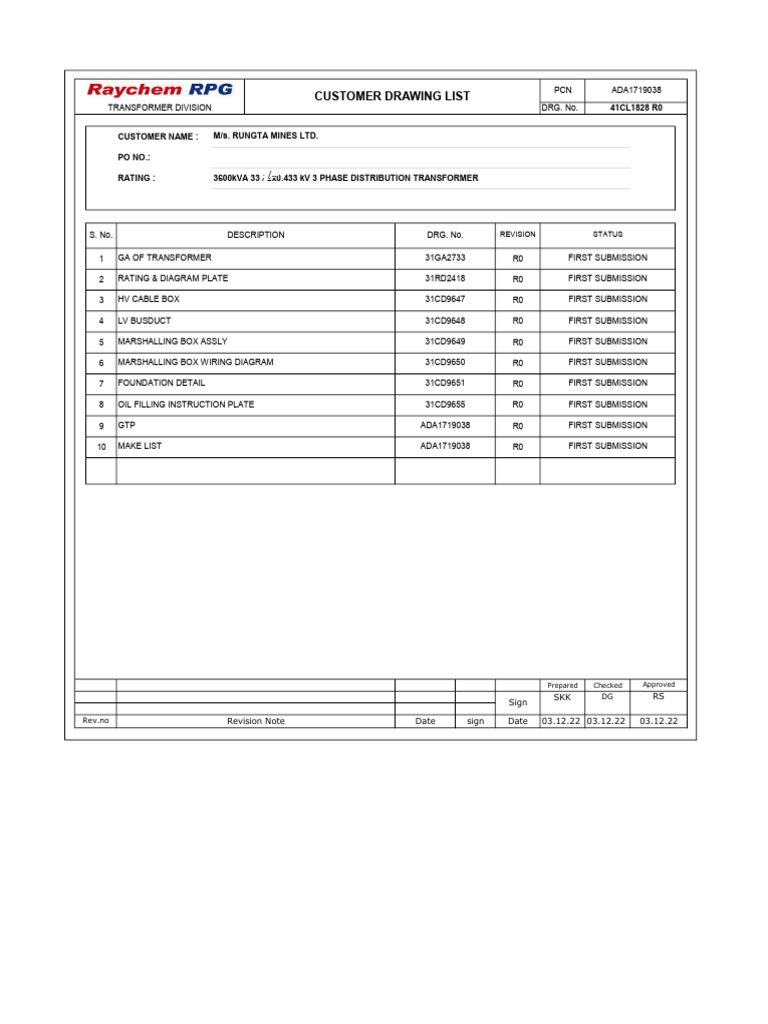 33KV 433V 3.6mva | PDF | Electrical Components | Power Electronics