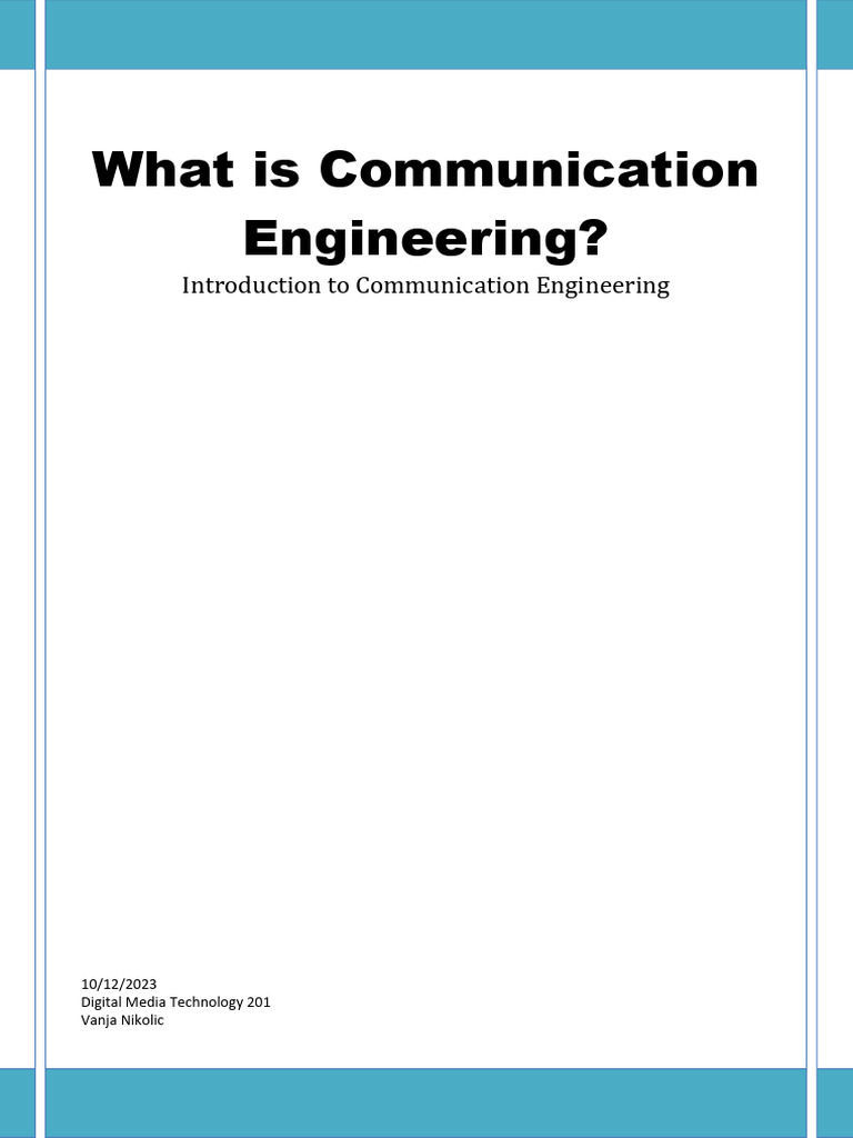 Introduction to Communication Engineering | PDF | Telecommunications Engineering | Communication