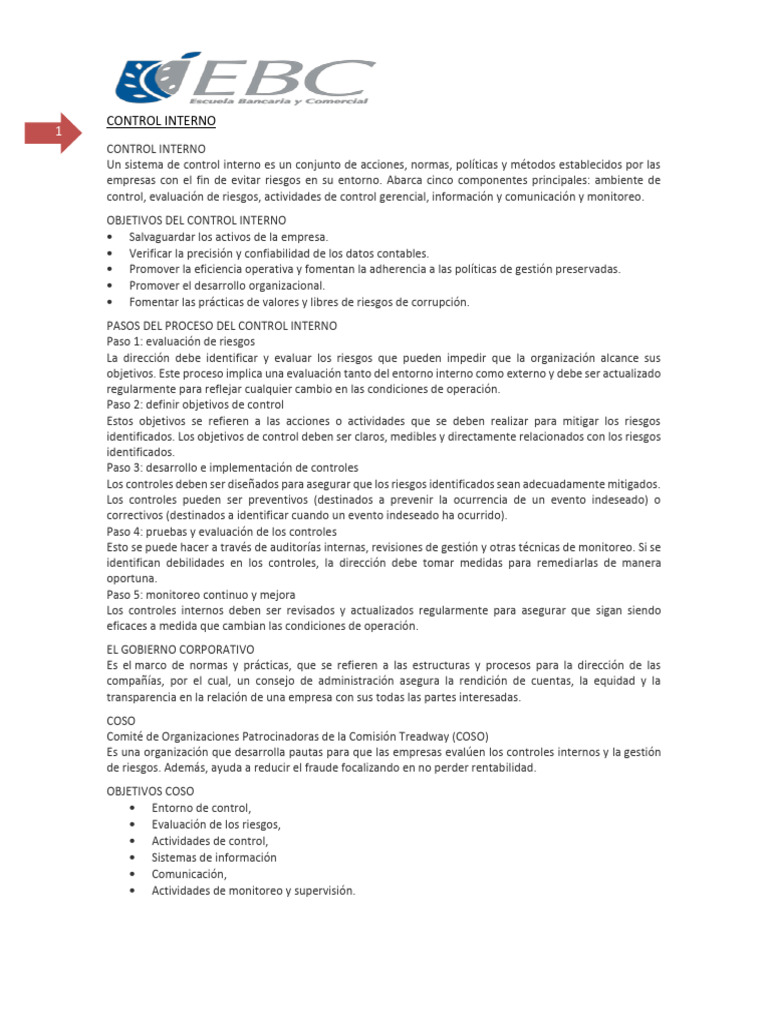 Guia Control Interno | Descargar gratis PDF | Auditoría | Sarbanes-Oxley