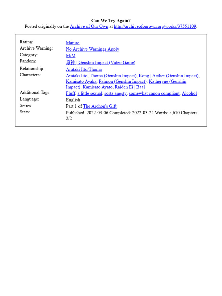 Can We Try Again | PDF