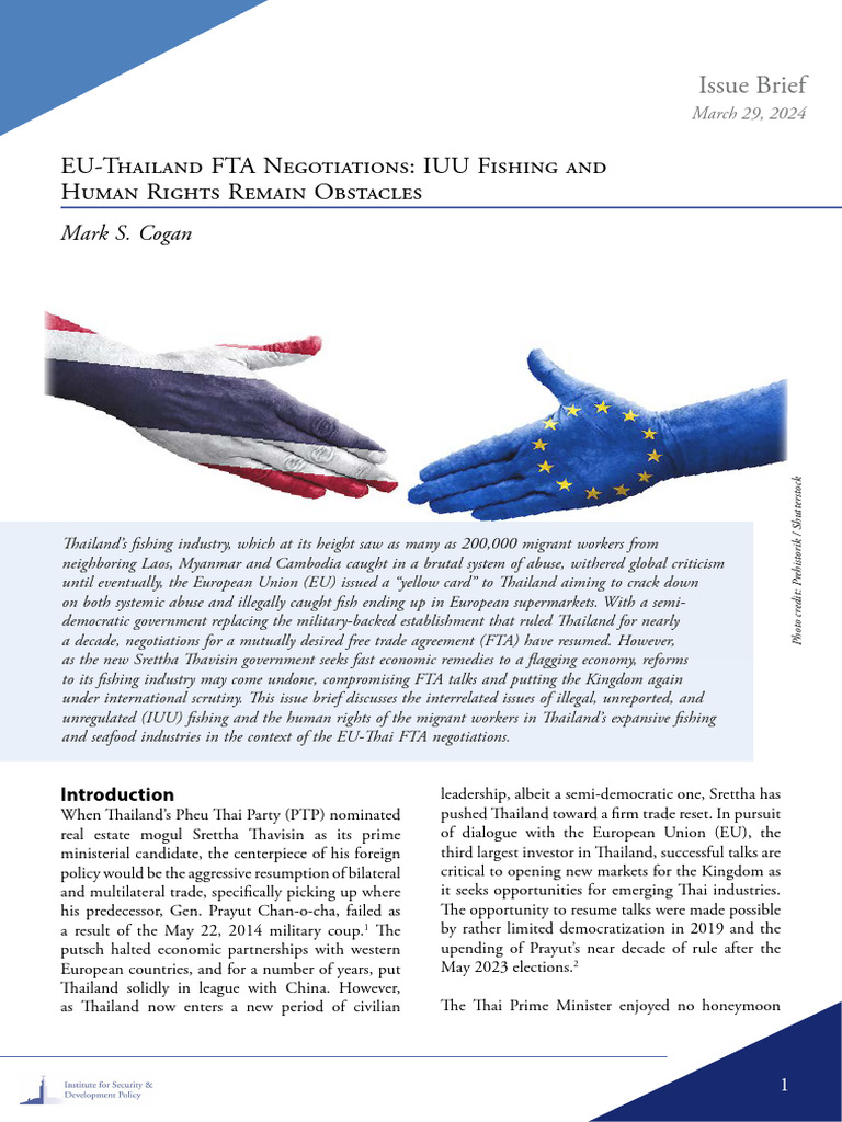 EU Thailand FTA Negotiations IUU Fishing | PDF | Thailand | European Union