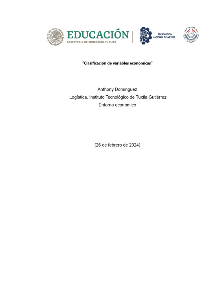 Clasificación de Variables Económicas, DRA | PDF | Microeconomía ...