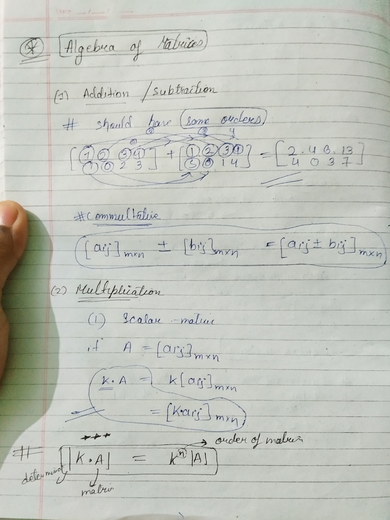 Matrices Class Notes (II) | PDF