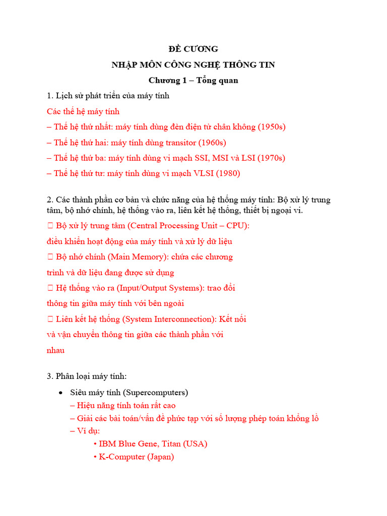 De Cuong Nhap Mon CNTT (SFIT) | PDF