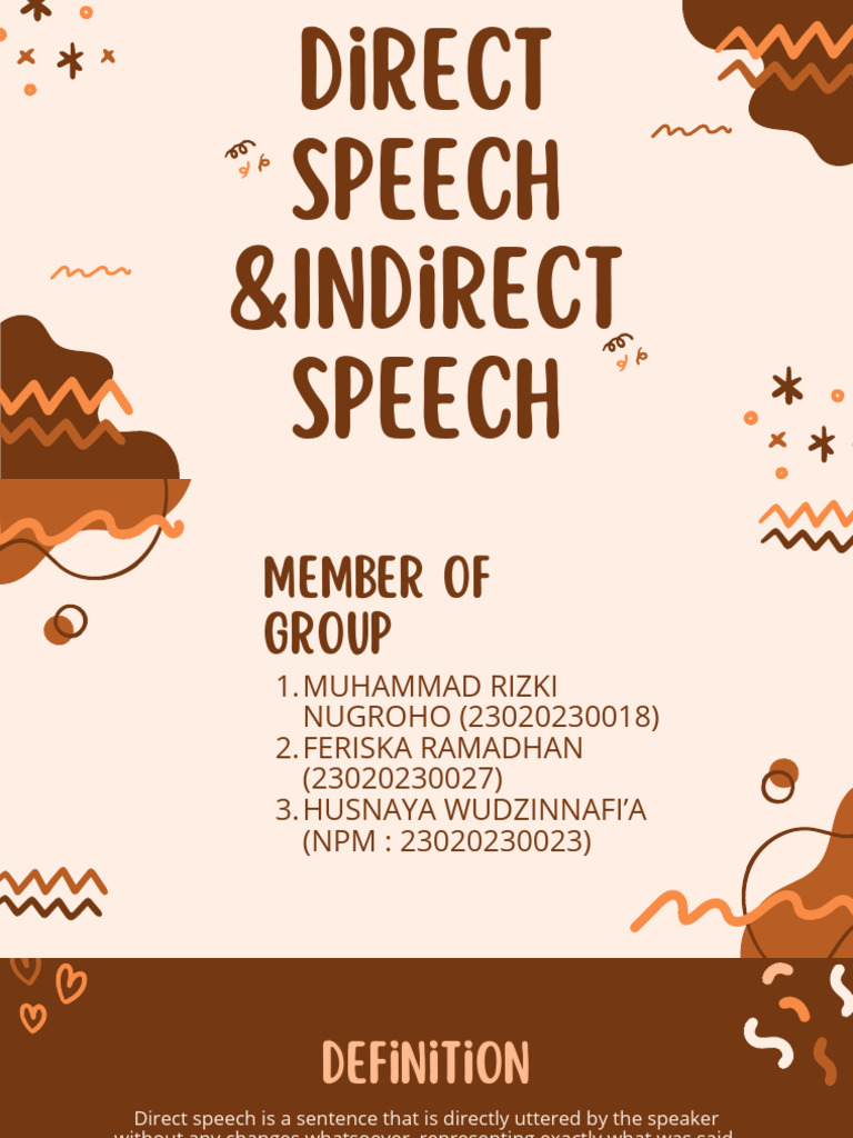 Direct and Indirect Speech | PDF | Speech | Syntax