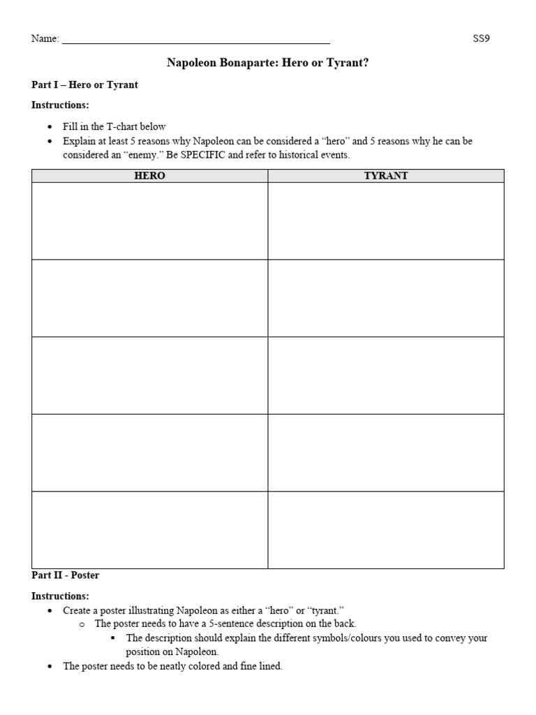 Napoleon Bonaparte Hero or Enemy Assignment | PDF | Cognition | Human ...