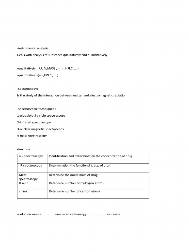 Instrumental Analysis | PDF