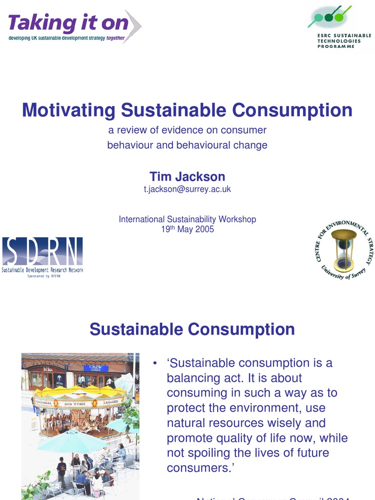 Motivating Sustainable Consumption | PDF | Attitude (Psychology) | Behavior