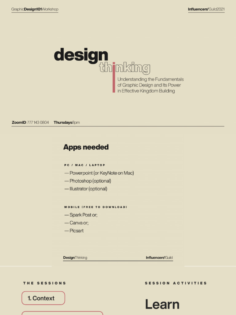 TYPOGRAPHY and COLORS - Influncers Guild Design 101 Workshop | PDF