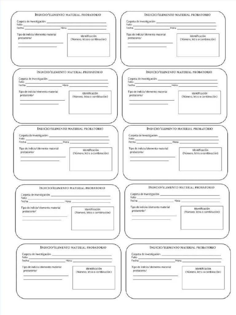Etiquetas de Indicios para Criminalistica | PDF