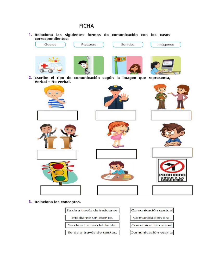 Ficha-Comunicación Verbal y No Verbal. | PDF