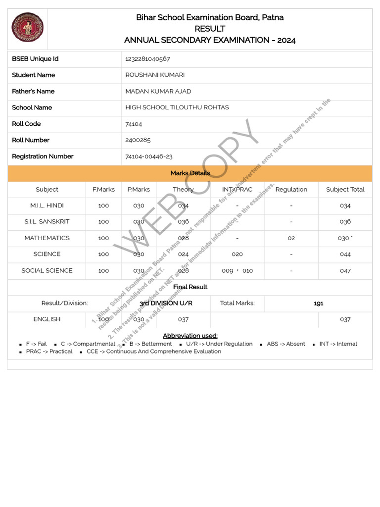 - Secondary Annual Result 2024 | PDF