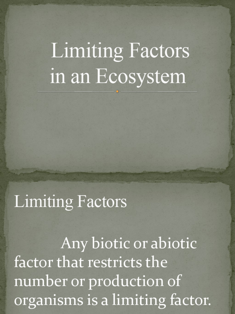 Limiting Factors | PDF | Ecosystem | Ecology