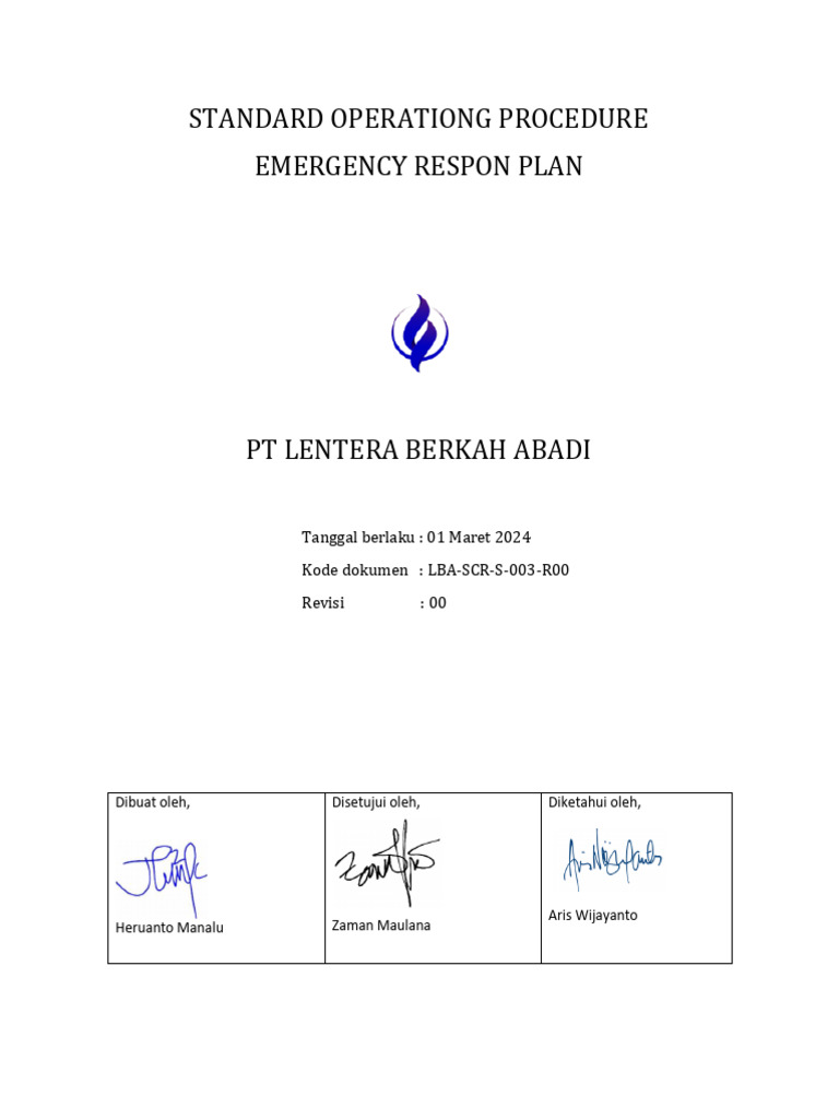 Emergency Respon Plan | PDF