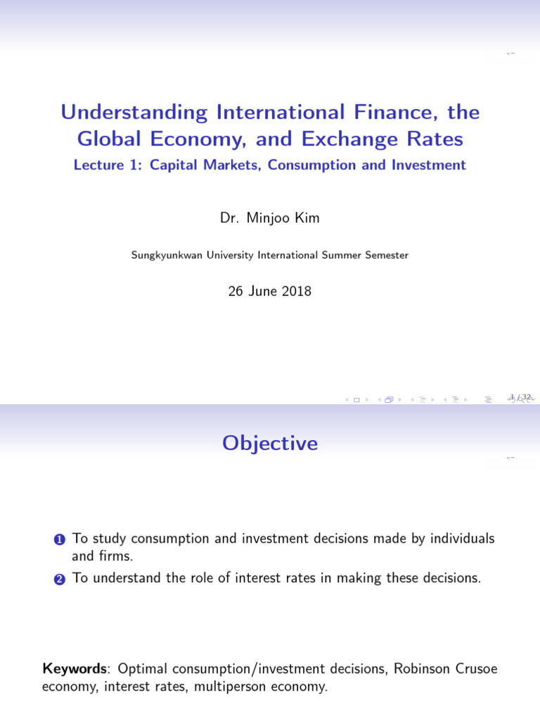 Understanding International Finance Lecture 1 | PDF | Interest | Utility
