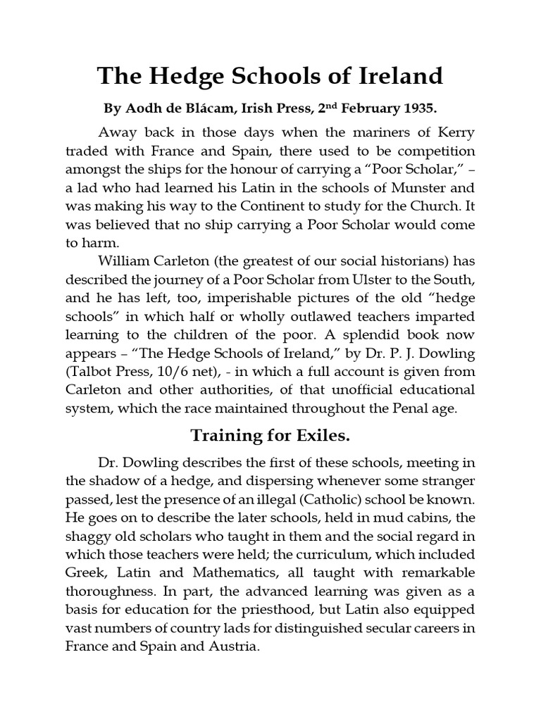 The-Hedge-Schools-of-Ireland-1 | PDF